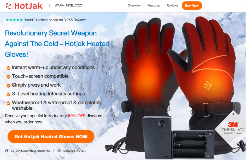 Hotjak Heated Gloves Comfortable Safe, Quick, Long-Lasting Heating ...